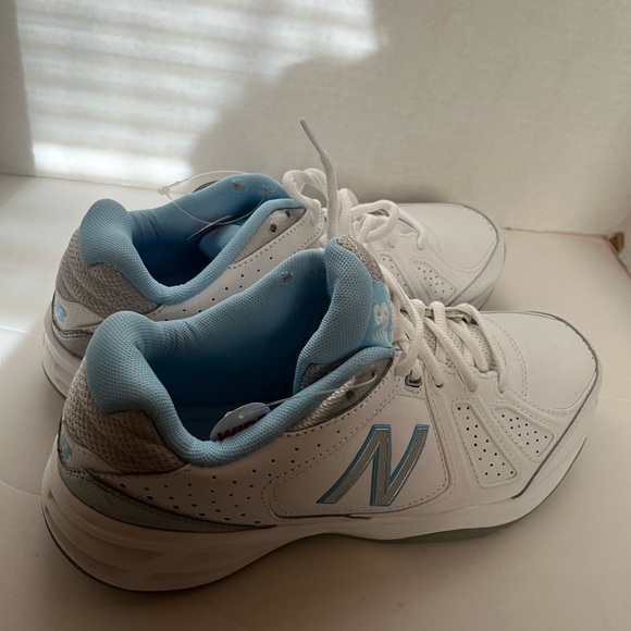 New Balance | Shoes | New Balance 49 Wx409wl2 White Blue Silver Leather ...